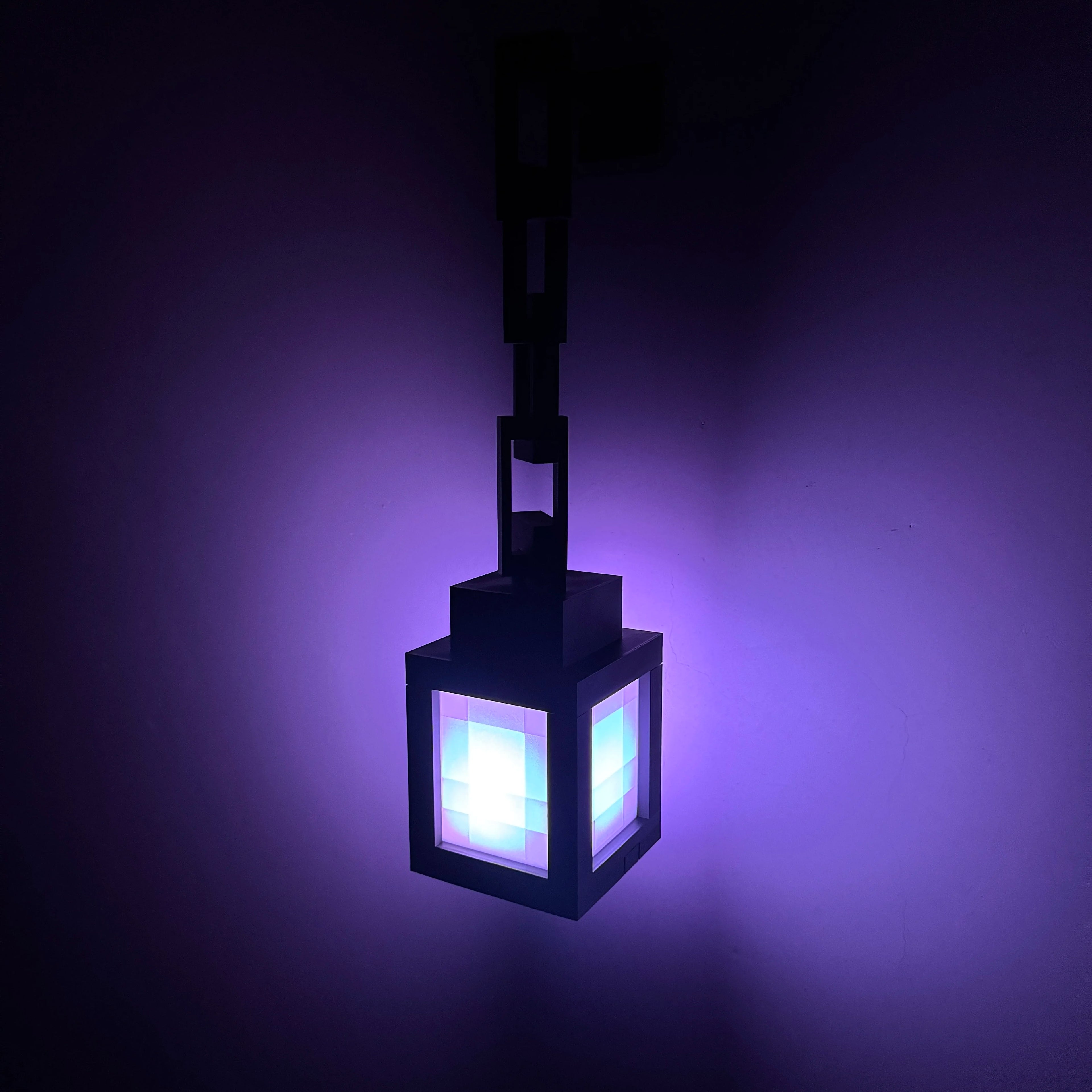 Pixel Style Night Light Portable Lantern Tabletop Ornament 16 Colors L ...